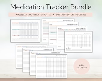 Medication Tracker, Printable Medicine Log for Nurses & Carers ...