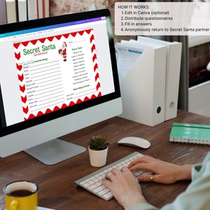 Secret Santa Questionnaire, Gift Exchange, White Elephant, Office Party ...