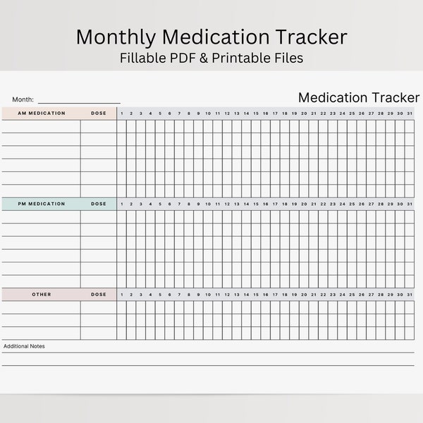 Medication Tracker Am Pm - Etsy