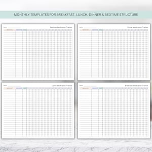 Medication Tracker Bundle, Monthly Medication Chart, Printable Medicine ...