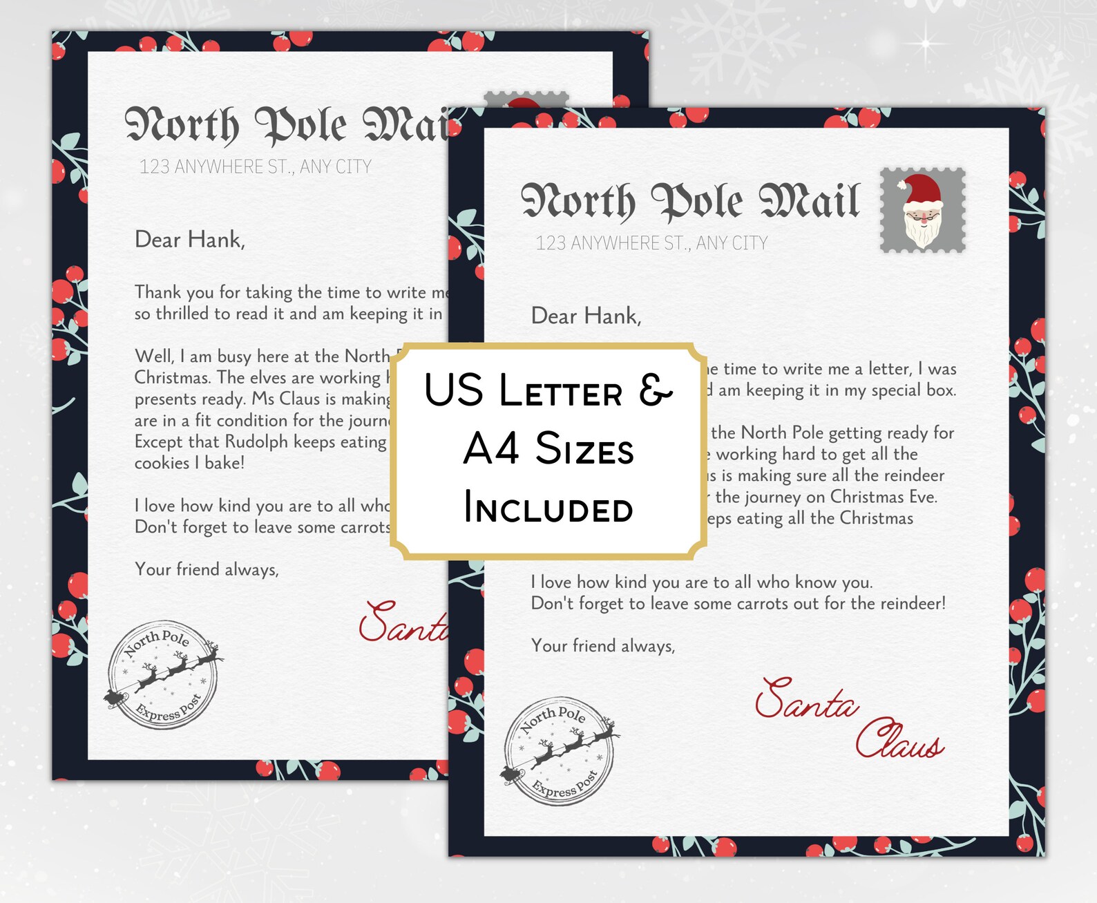 Editable Letter From Santa, Santa Letter, North Pole Letter, From the ...