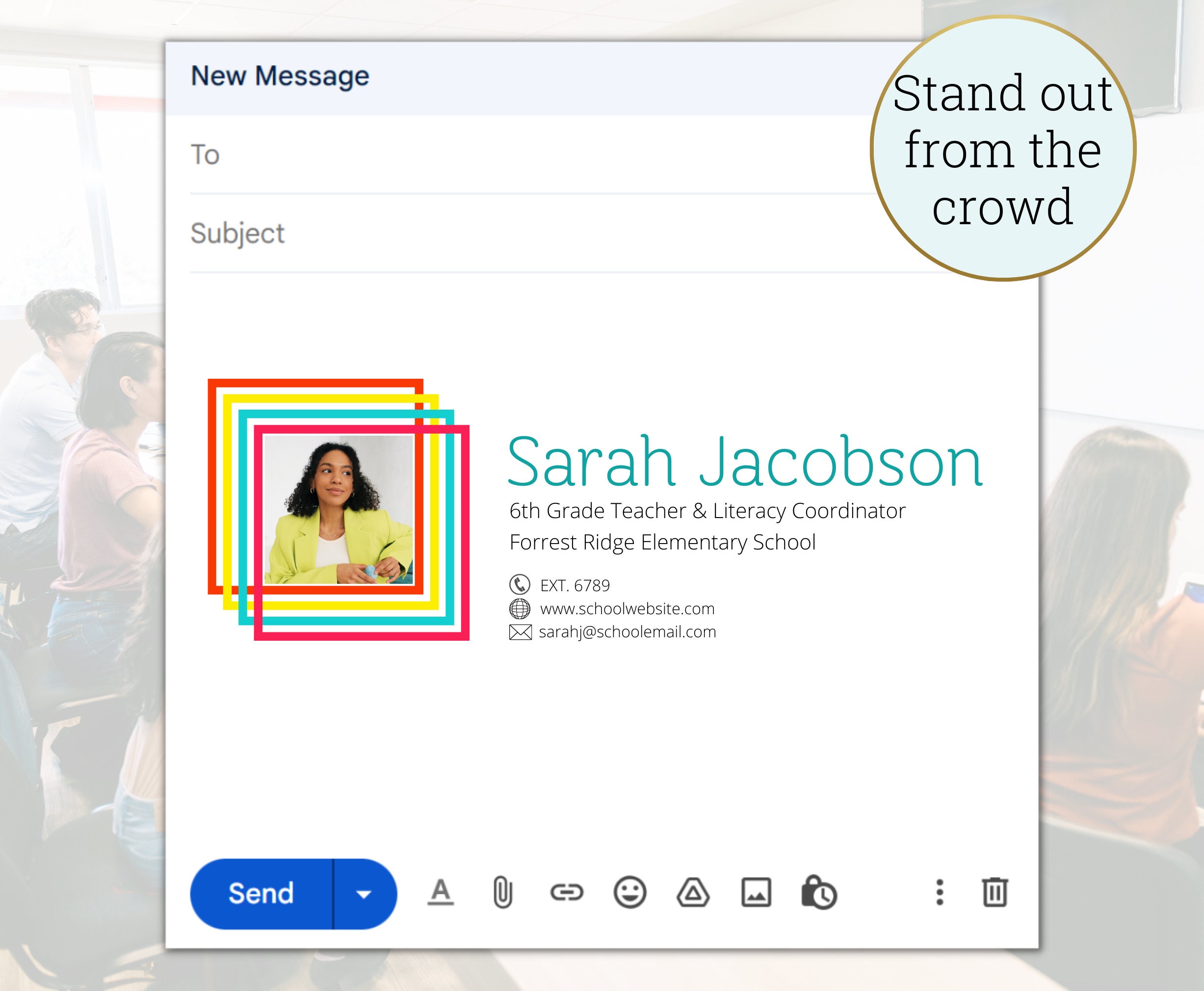 Email Signature, Email Signature Teacher, Email Template, Teacher Email ...