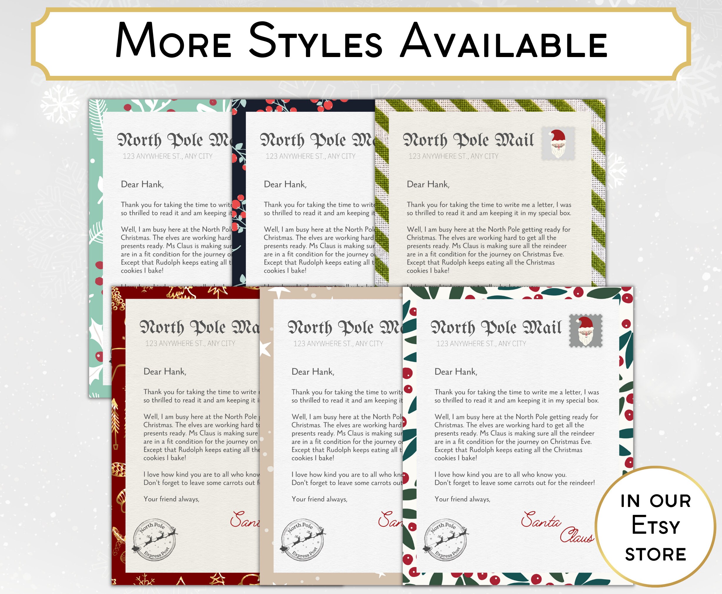 Letter From Santa, Editable Personalized Letter From Santa Claus ...