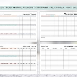 Medication Tracker Bundle, Medication Log Printable, Editable Medicine ...