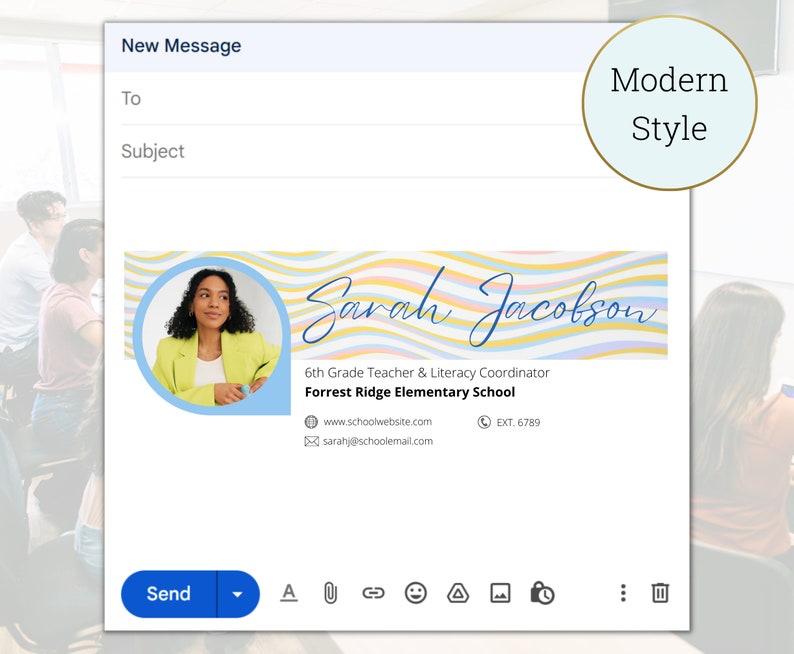 Email Signature, Email Signature Teacher, Email Template, Teacher Email ...