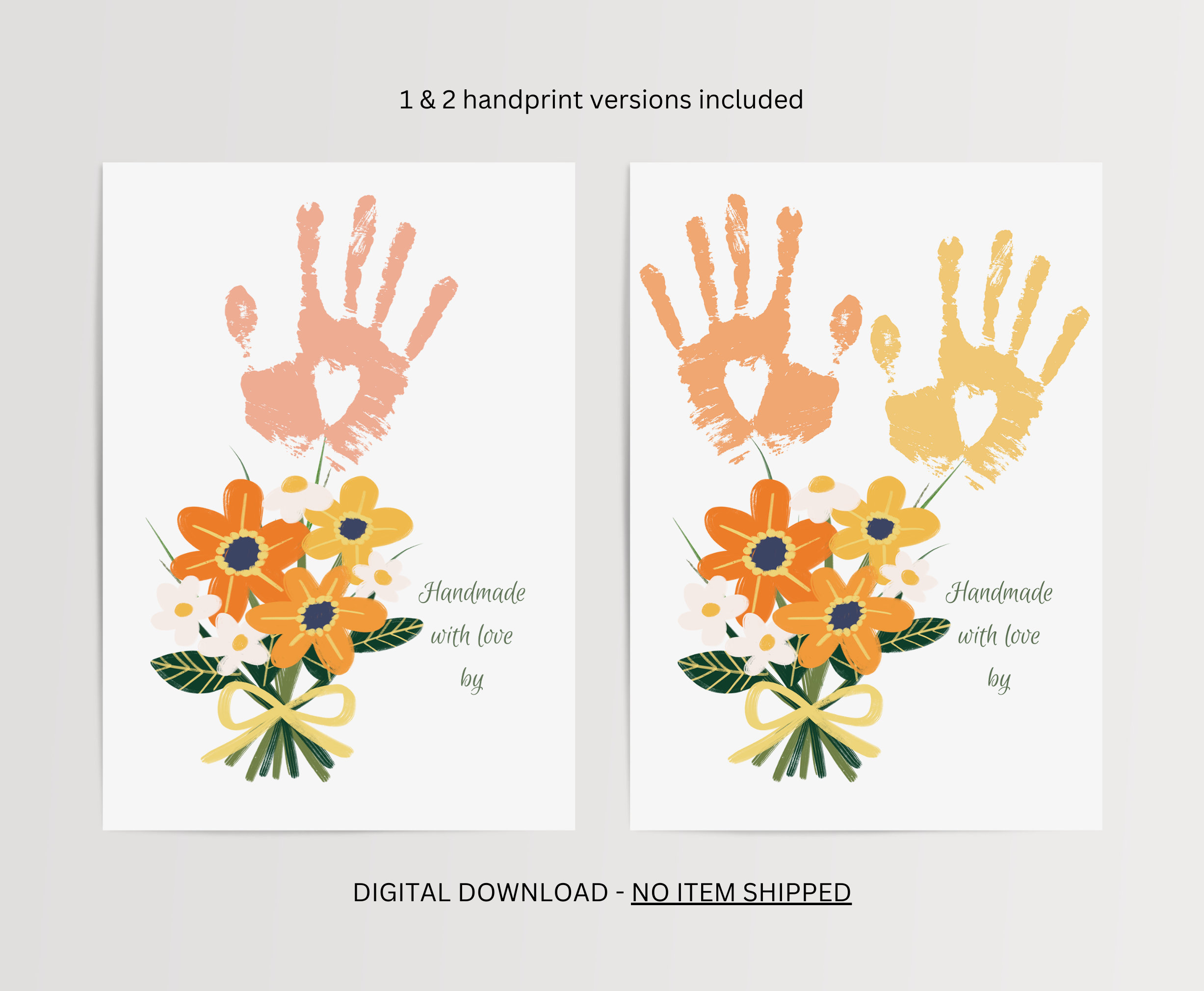 Printable Handprint Art for Mom, 1st Mothers Day Gift, DIY Craft for ...