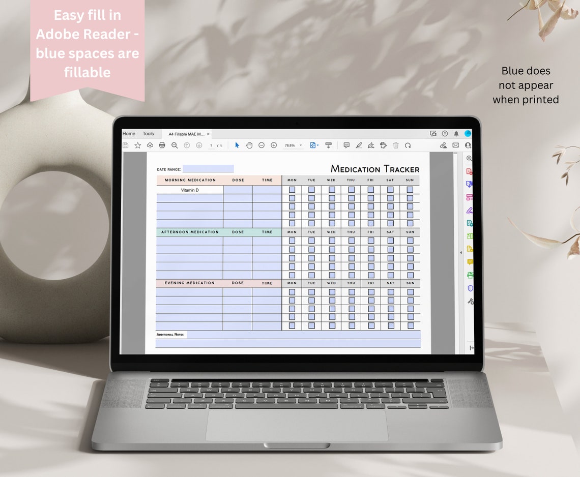 Medication Tracker, Printable Medicine Log for Nurses & Carers ...
