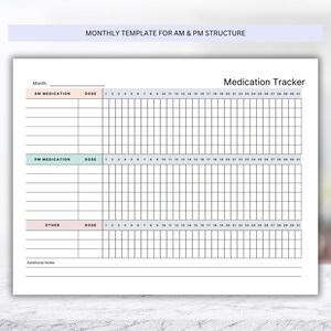 Medication Tracker Bundle, Monthly Medication Chart, Printable Medicine ...