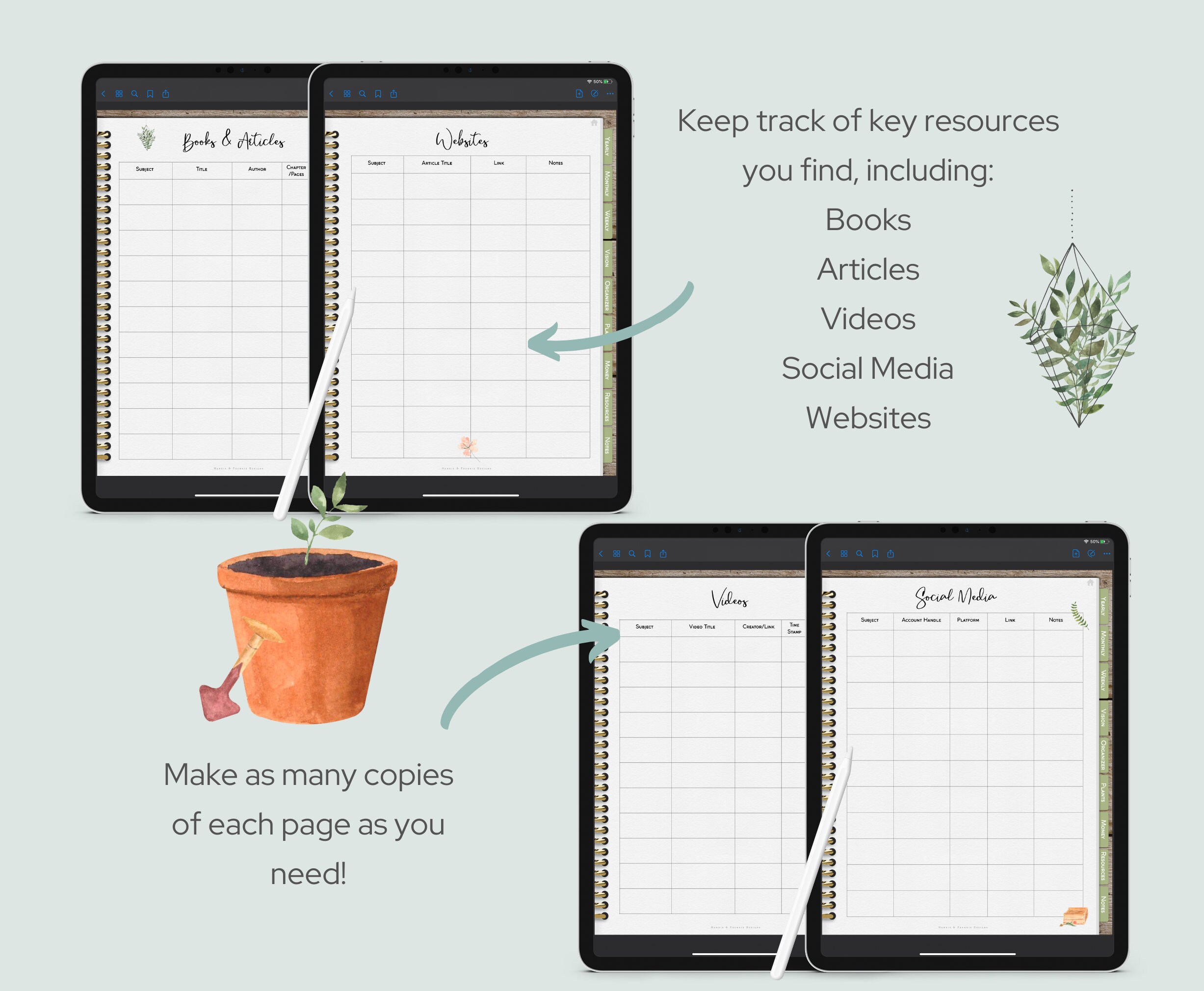 Garden Planner and Log Book, Digital Gardening Journal, Plant Planner ...