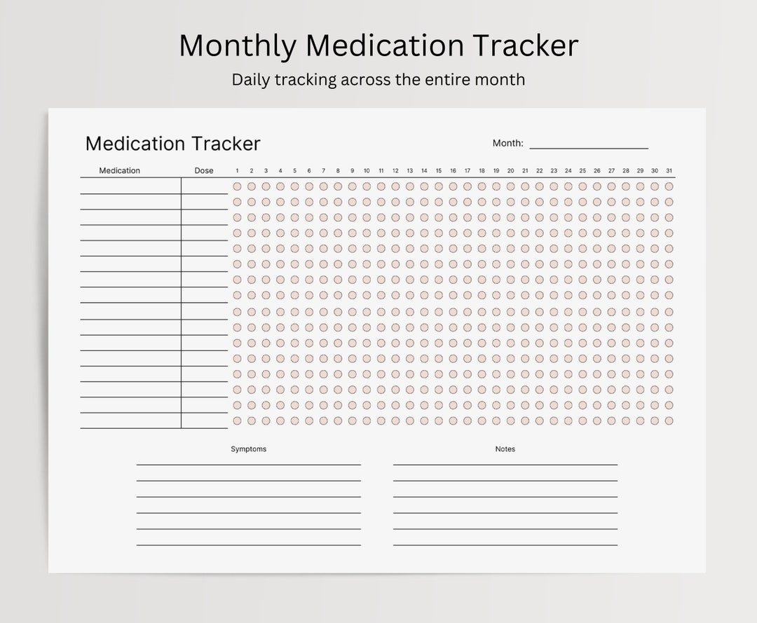 Medication Tracker Minimalist, Printable Medication List, Medication ...