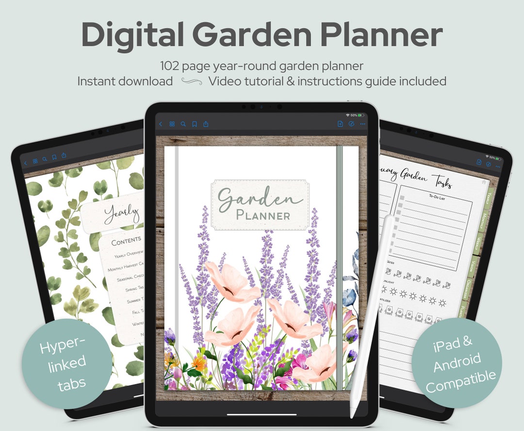 Garden Planner Digital, Garden Journal Notebook, Plant Planner, Plant ...