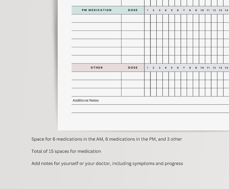 Monthly Medication Tracker, Minimalist Medication Log, Daily Medication ...
