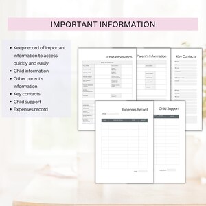 Custody Planner, Child Custody Binder, Single Parent Organizer, Court ...