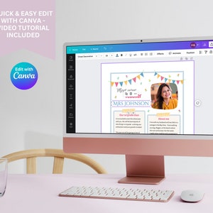 Meet the Teacher Editable Canva Template, Back to School, Teacher ...
