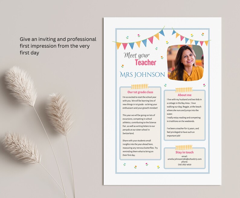 Meet the Teacher Editable Canva Template, Back to School, Teacher ...