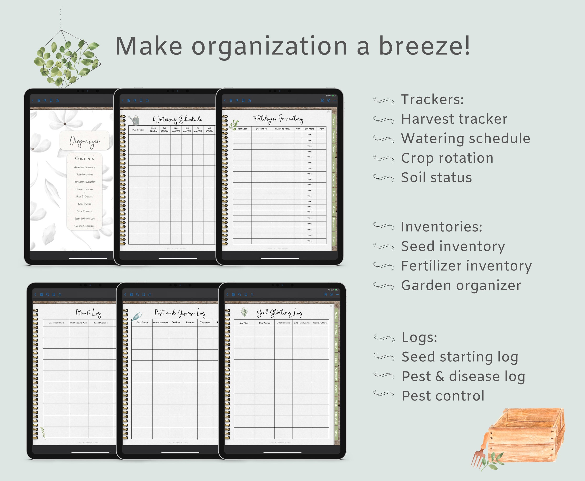 Garden Planner and Log Book, Digital Gardening Journal, Plant Planner ...