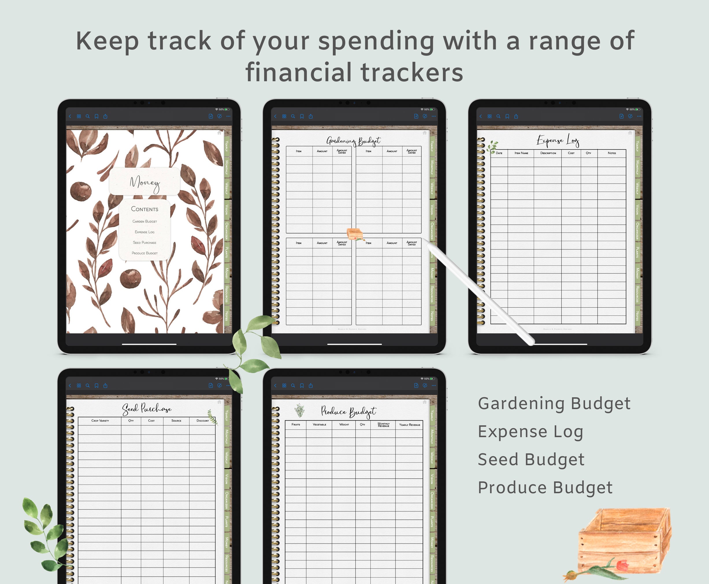 Garden Planner Digital, Garden Journal Notebook, Plant Planner, Plant ...
