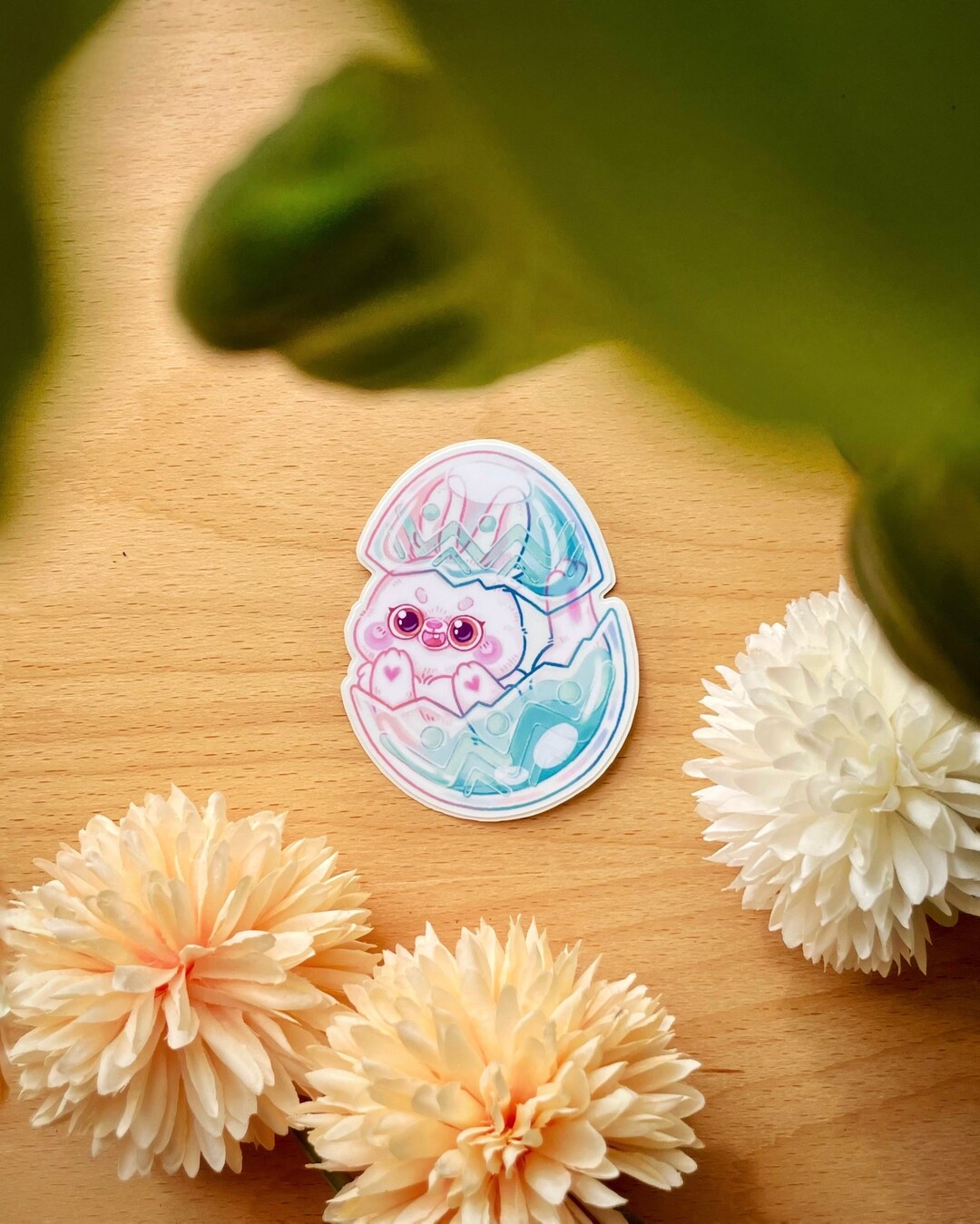 Kawaii Bunny Egg Easter Flake Die-cut Matte Vinyl Sticker / Waterproof ...