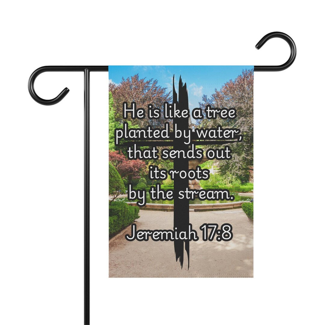 Banner, Scripture Garden Flag Bible Verse, Outdoor Yard Art ...