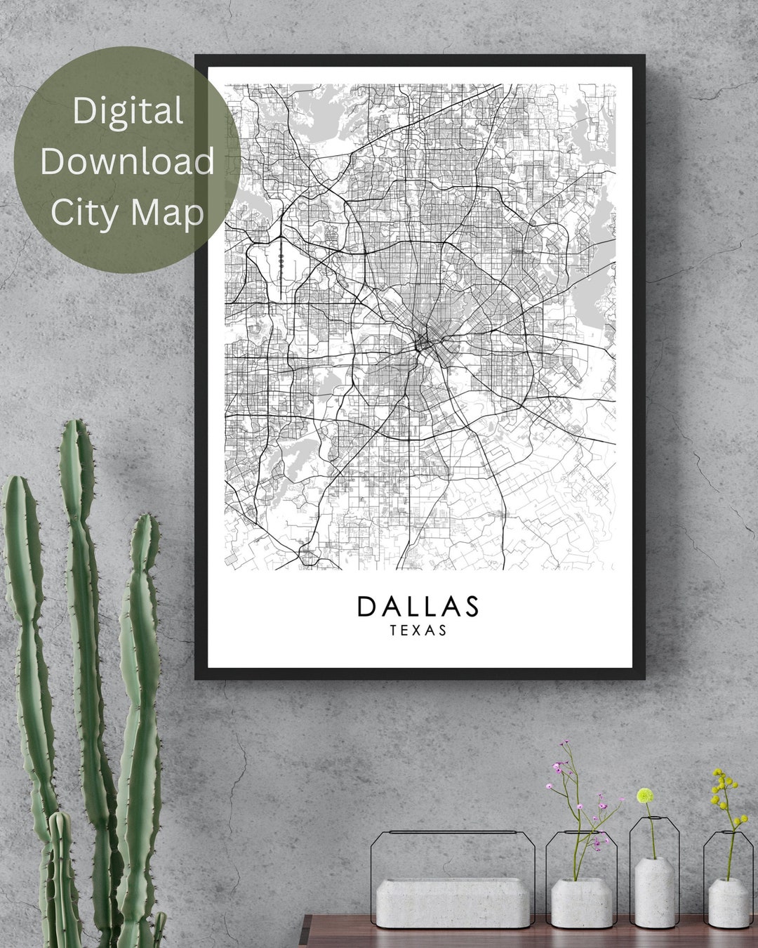 DALLAS MAP PRINT Dallas Map Poster Printable Map of Dallas - Etsy