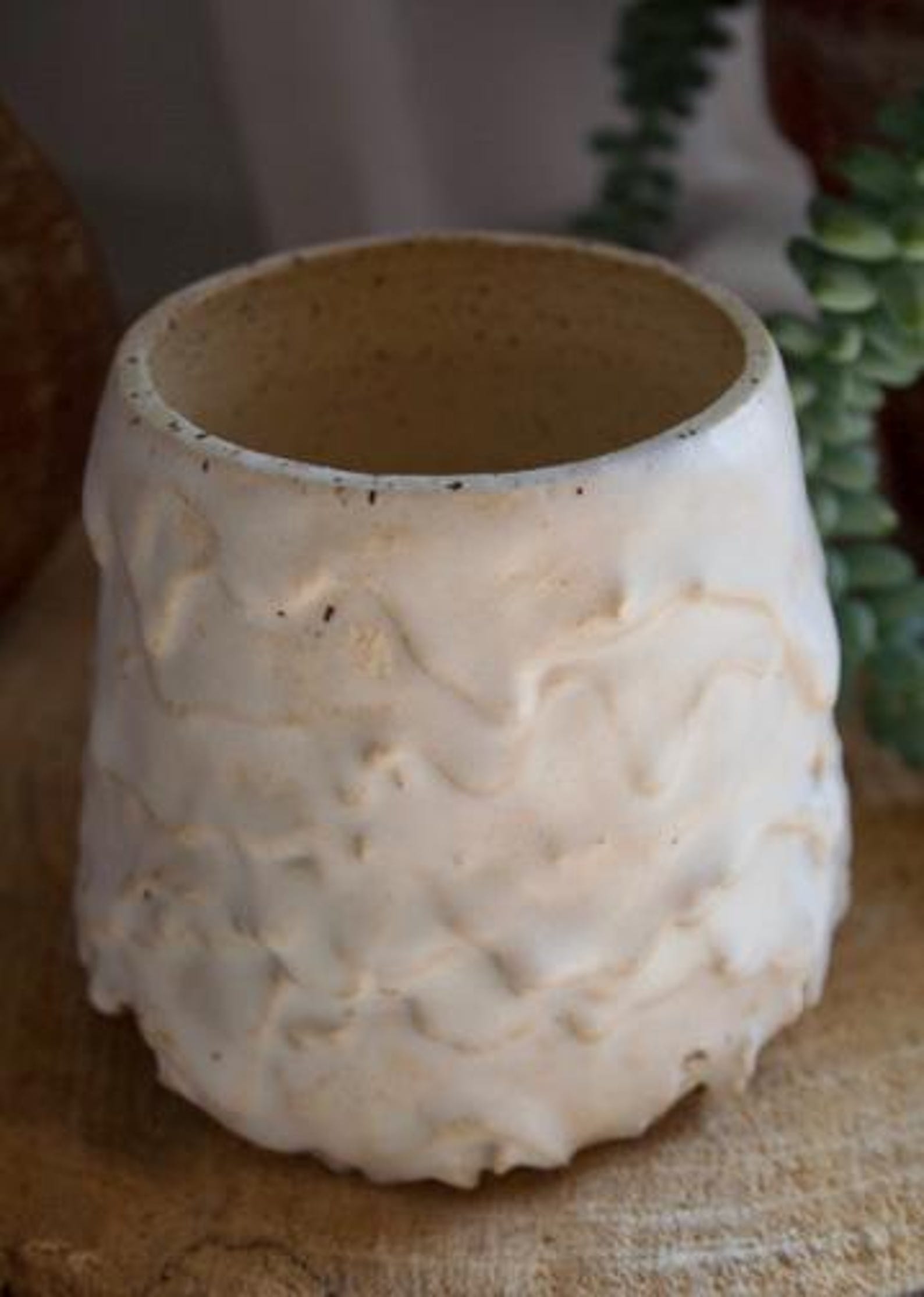 Funky Textured Handmade Ceramic Plant Pot L Planter L Pot White House ...