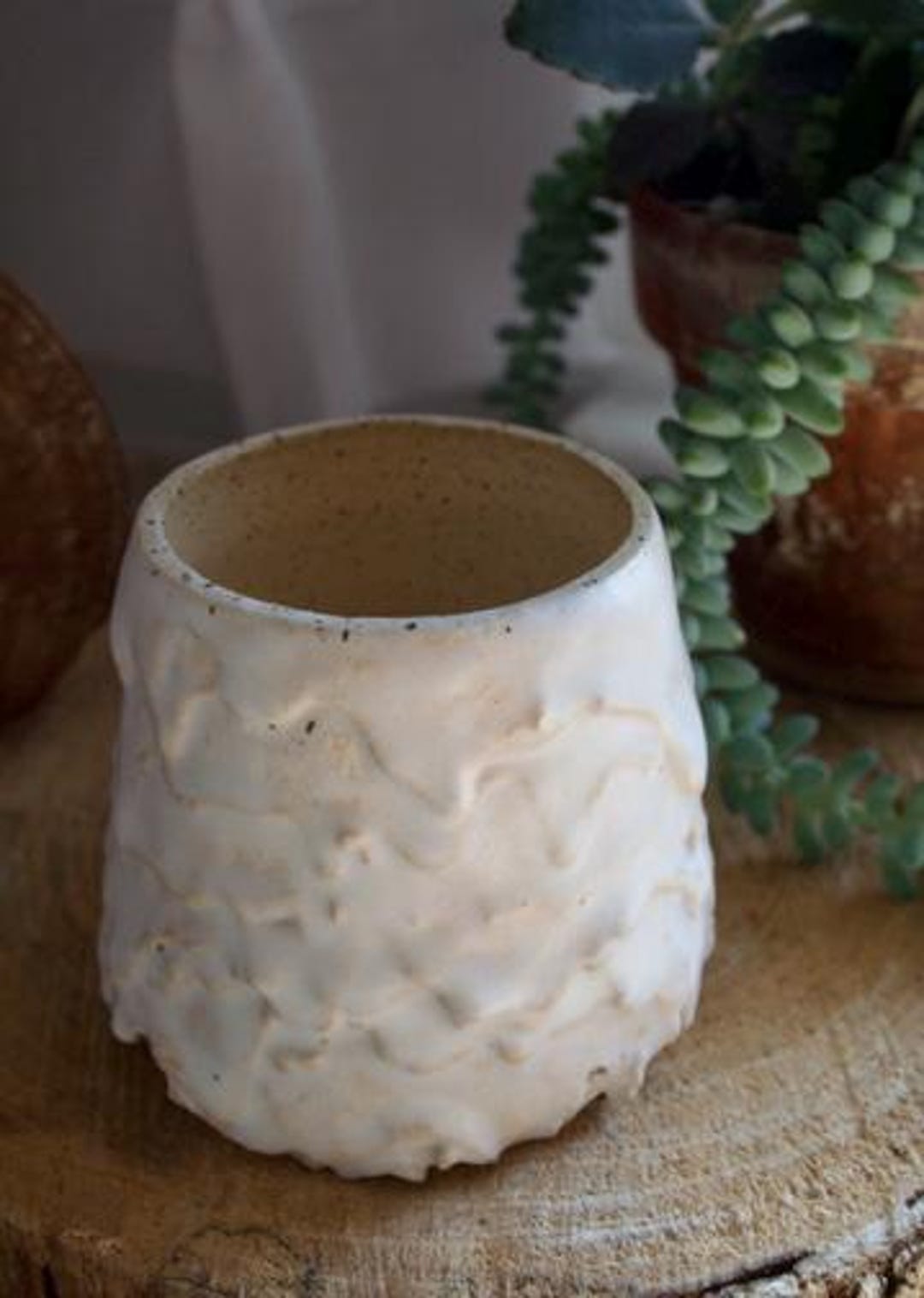 Funky Textured Handmade Ceramic Plant Pot L Planter L Pot White House ...