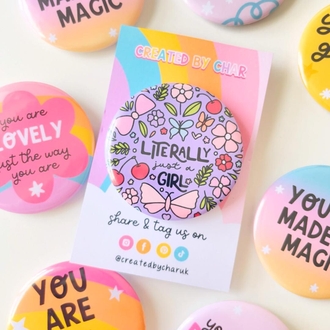 Positive Affirmation Badge - Motivational Wellbeing Pin | Mental Health ...
