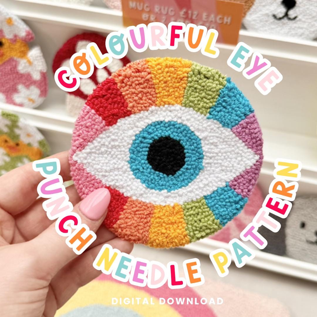 Colourful Eye Punch Needle Pattern, Punch Needle, PNG Pattern, Yarn Art ...
