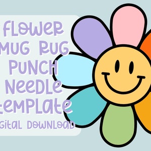 Punch Needle Template, Mug Rug, Punch Needle Pattern, Punch Needle ...