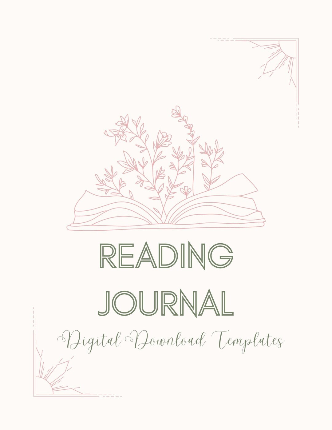 Floral-themed Reading Journal Digital Download - Etsy