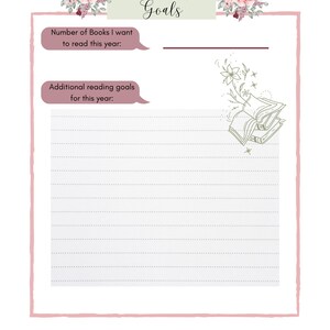 Floral-themed Reading Journal Digital Download - Etsy