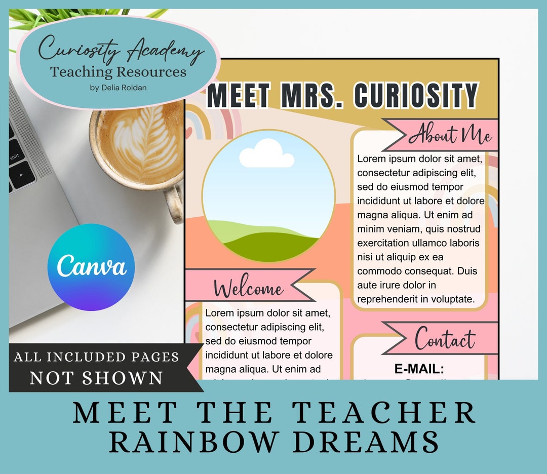 Meet the Teacher Rainbow Dreams News Letter Template - Etsy
