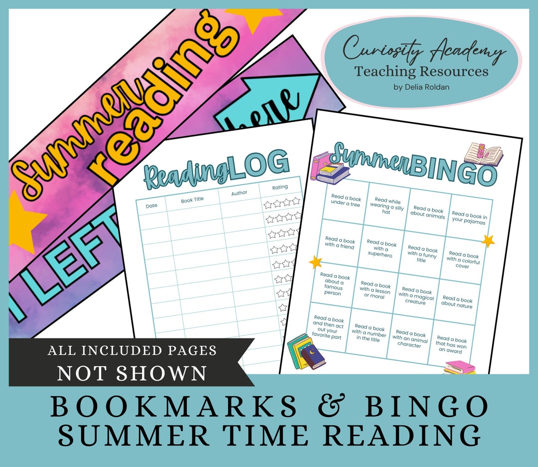 Summer Time Reading Log BINGO Challenge - Etsy