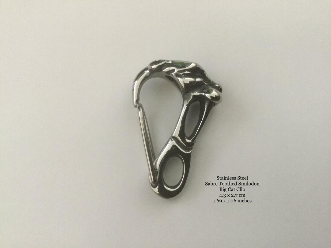 Skull Clip Carabiner Keychain Wallet Stainless Chain Hook & DIY Split ...