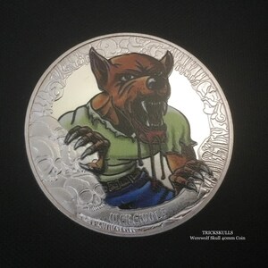 Werewolf Wolfman Enamel Halloween Coin Stainless Locket Custom Wheat ...
