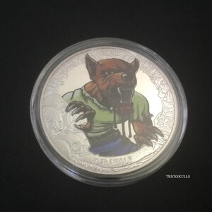 Werewolf Wolfman Enamel Halloween Coin Stainless Locket Custom Wheat ...