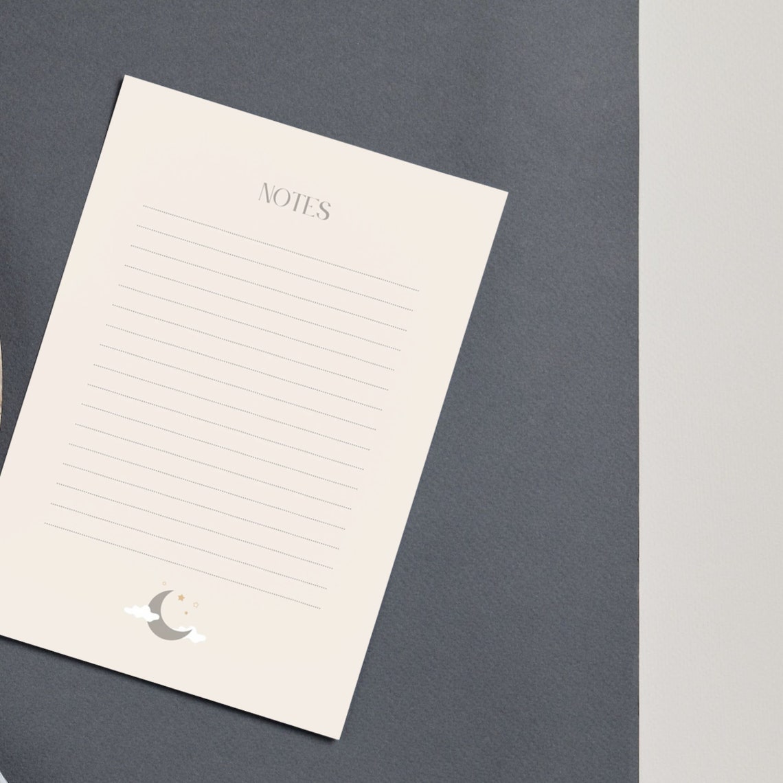 Printable Writing Paper Set of 2, Celestial Moon & Stars Note Paper ...