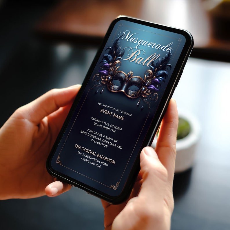 Masquerade Party Invitation. Masquerade Ball Invite, Mask Party ...