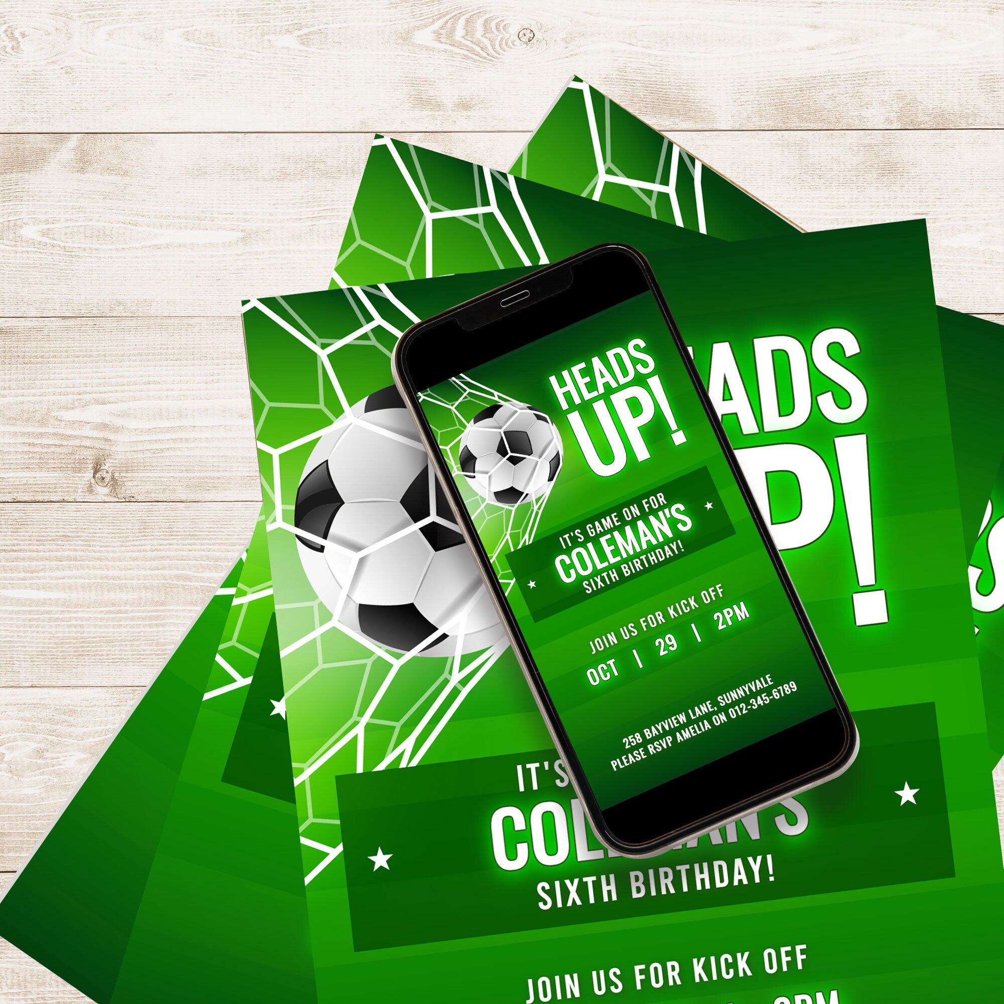 Football Birthday Invitation, Soccer Birthday Invite - Etsy