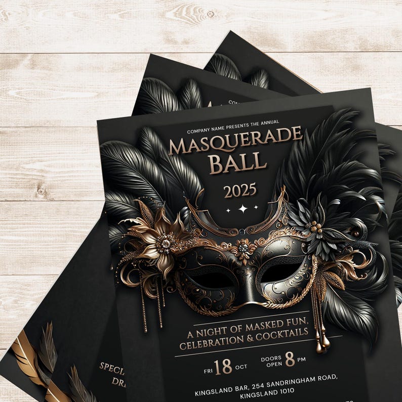 Masquerade Party Bundle. Masquerade Ball Invite, Table Card, Menu ...