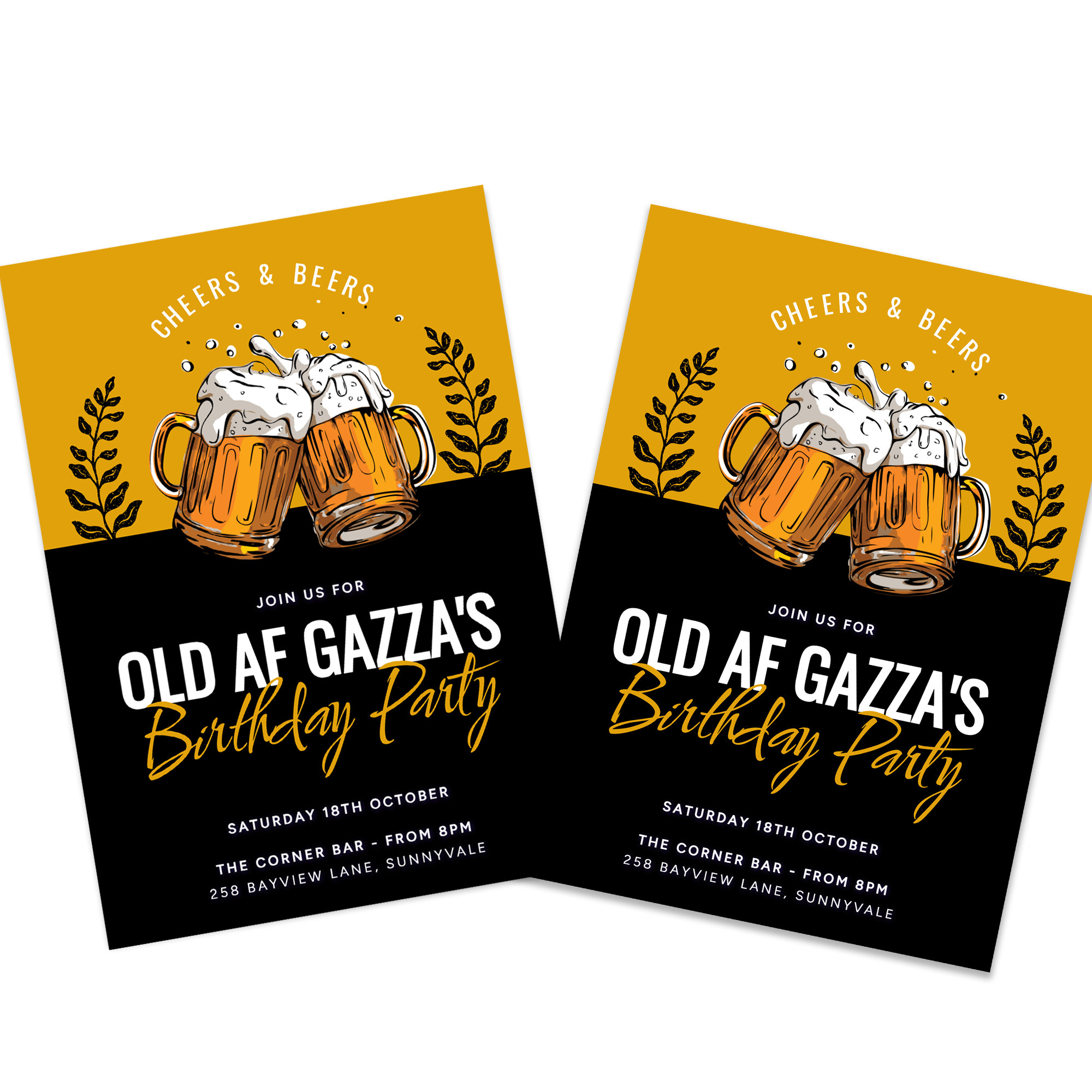 Editable Beers Birthday Invitation, Funny Birthday Invite, Men's ...