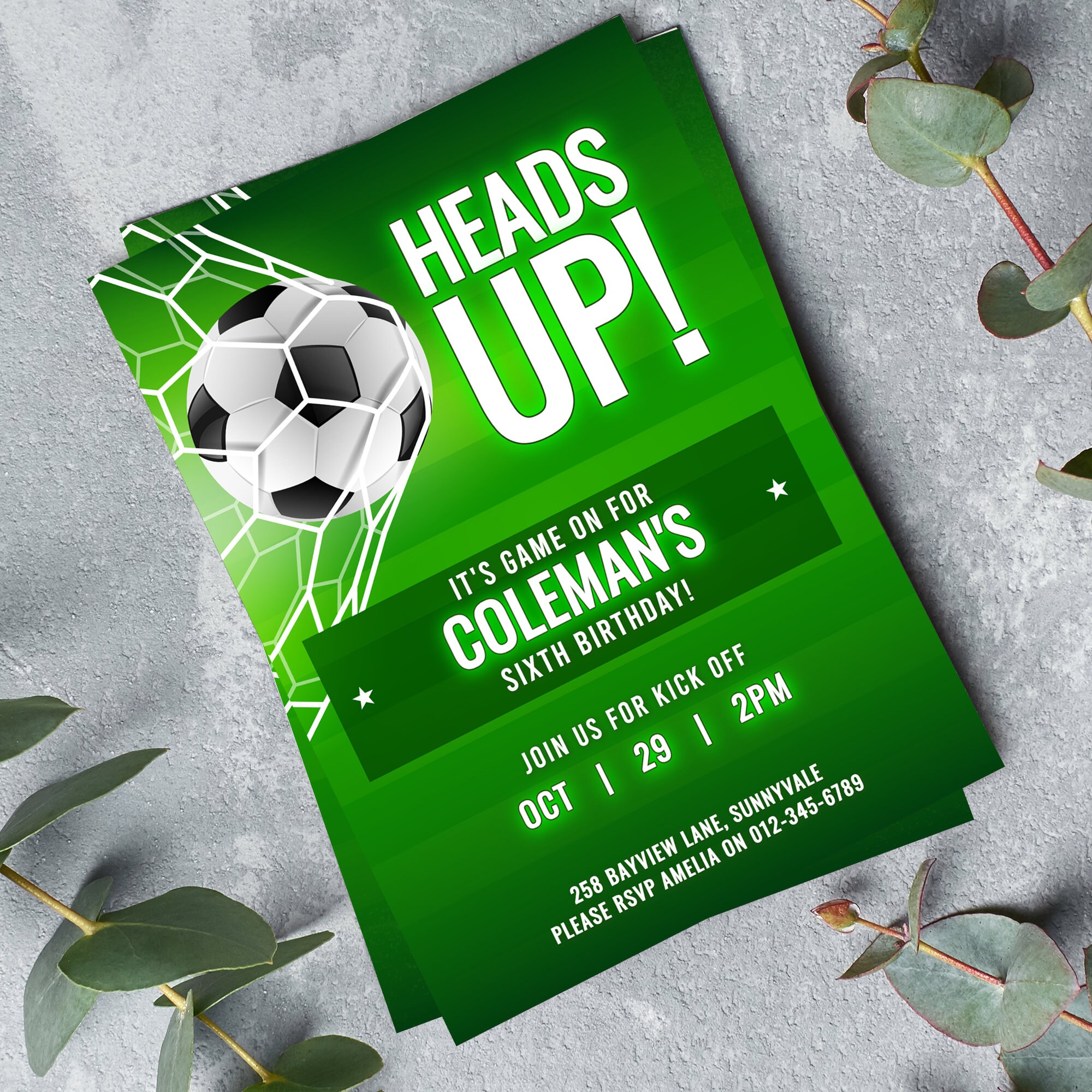 Football Birthday Invitation, Soccer Birthday Invite - Etsy