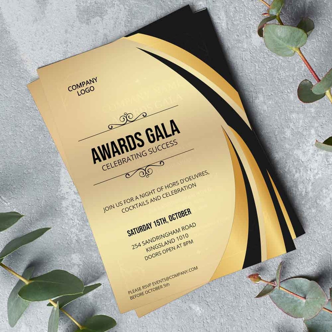 Company Award Gala | Annual Awards Gala | Gold and Black Stripe ...