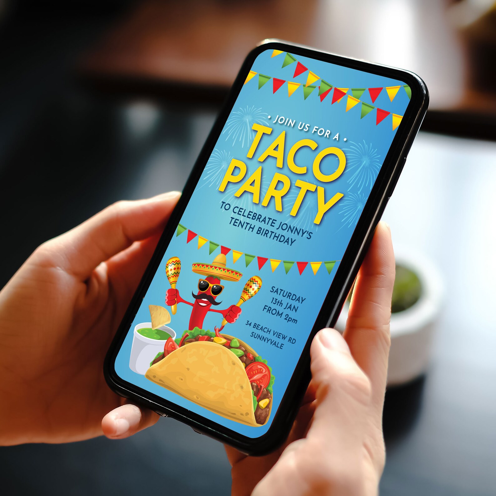 Taco Party Invitation: Editable Fiesta Birthday Invite (digital ...