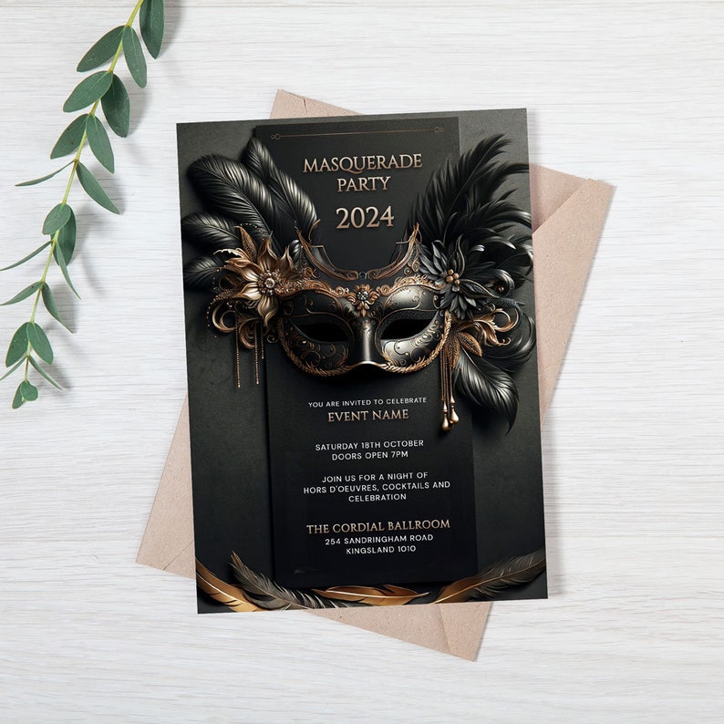 Masquerade Party Bundle. Masquerade Ball Invite, Table Card, Menu ...