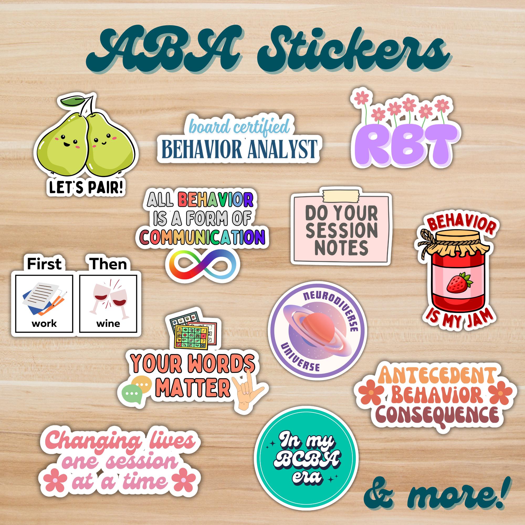 ABA Stickers - BCBA RBT Gift, Special Education Stickers ...
