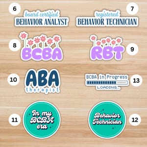 ABA Stickers - BCBA RBT Gift, Special Education Stickers ...