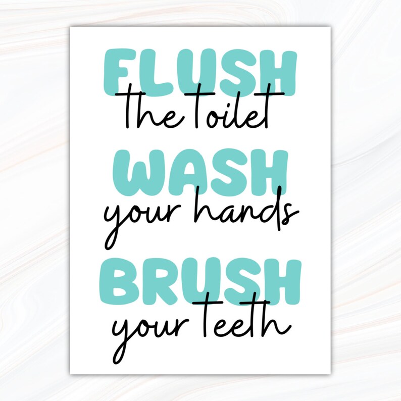 Kids Bathroom Rules Poster, Printable Wall Art (digital Download) - Etsy