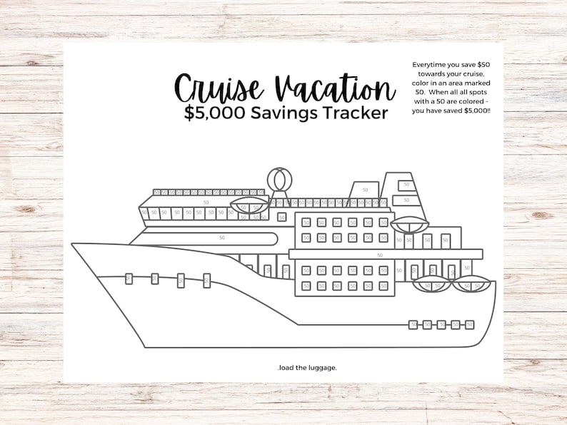 Printable Cruise Vacation Savings Tracker, Cruise Savings, Vacation ...
