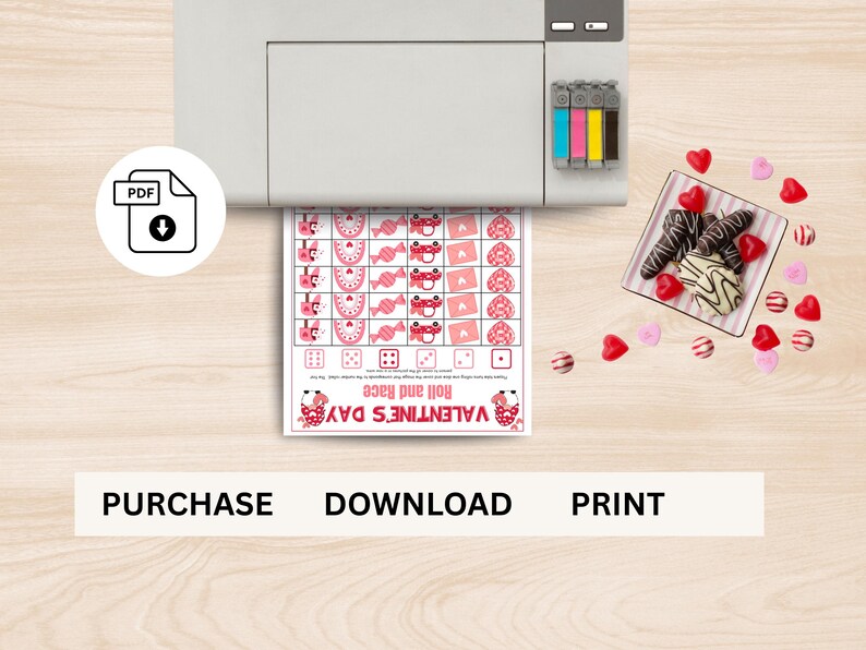 Printable Valentine's Day Dice Game for Kids and Families, Valentine ...